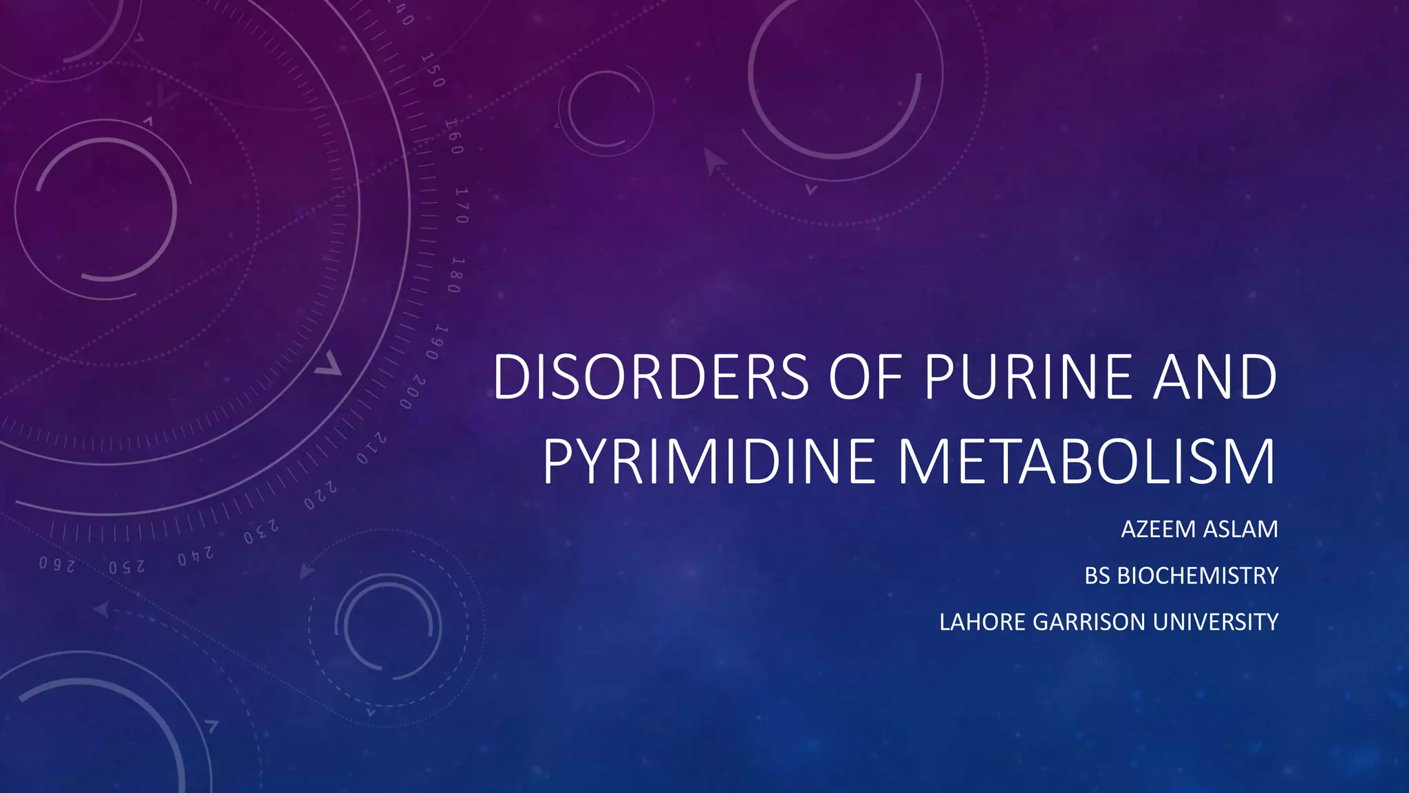Disorders of purine and pyrimidine metabolism | PPTX