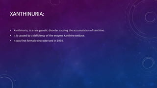 Disorders of purine and pyrimidine metabolism | PPTX | Blood Disorders ...