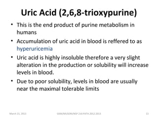 Disorders of purine metabolism | PPT