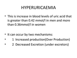 Disorders of purine metabolism | PPT
