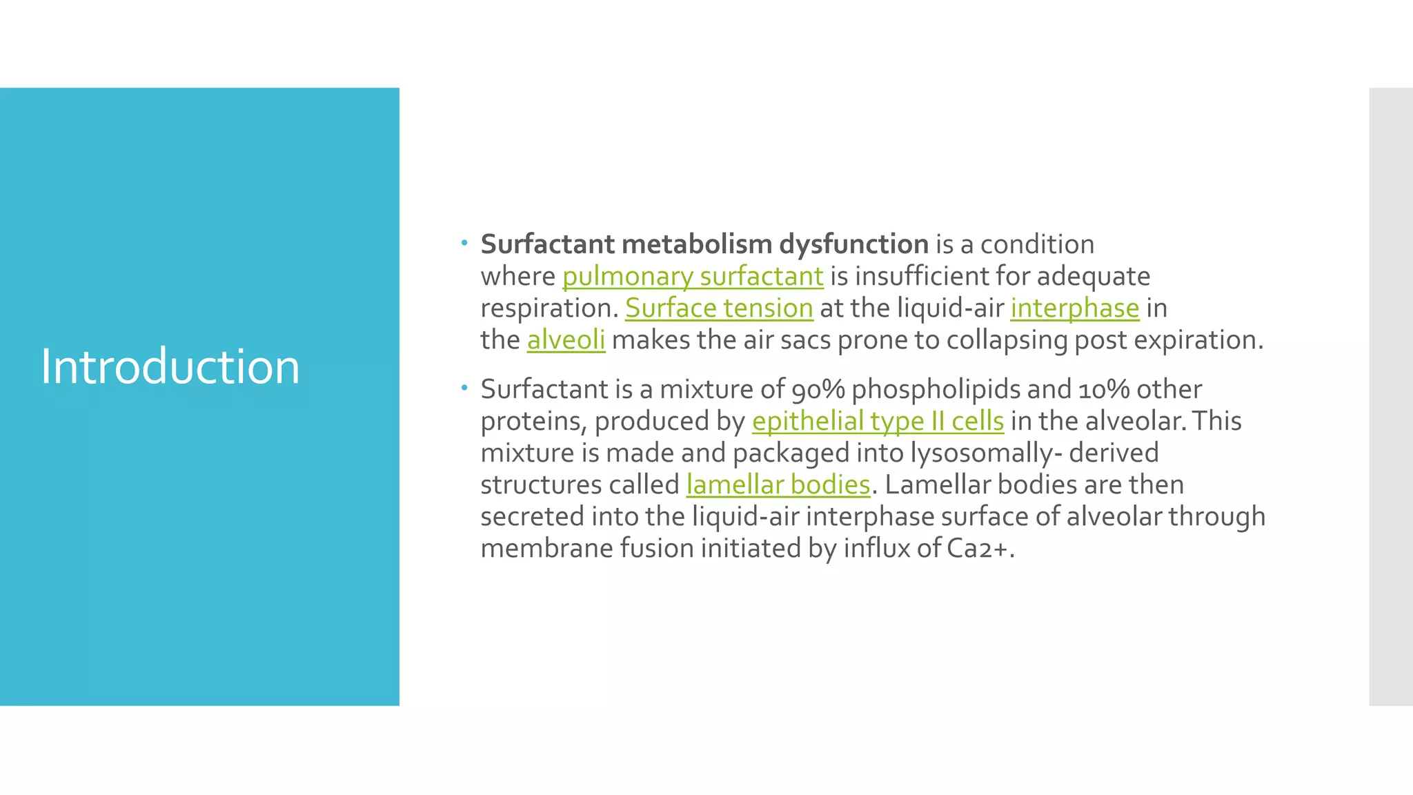 Disorders of surfactant metabolism | PPTX