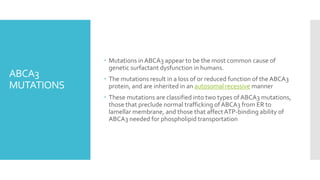 Disorders of surfactant metabolism | PPTX