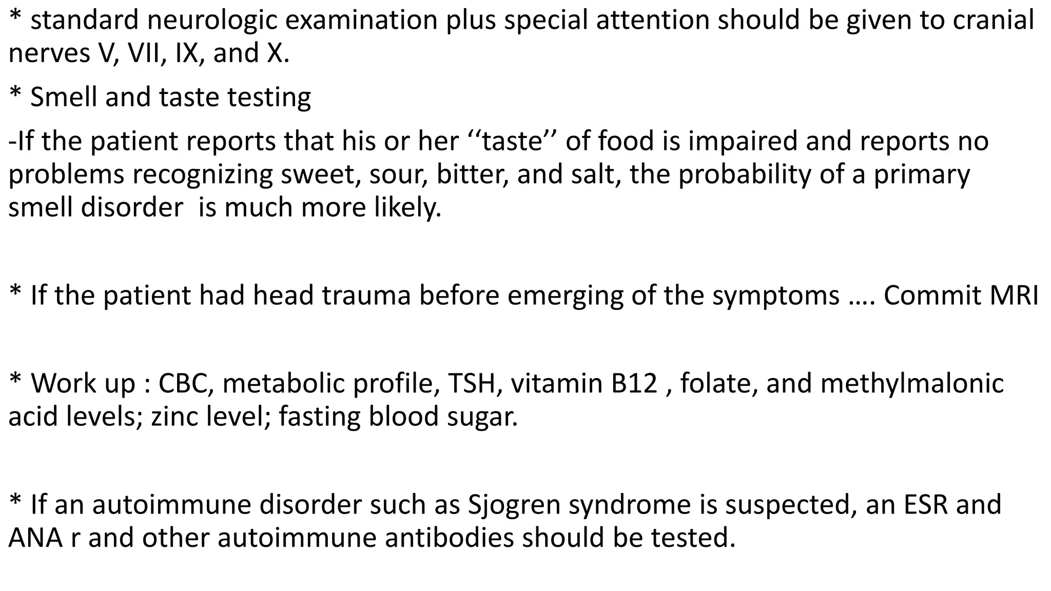 Disorders of taste and smell | PPTX