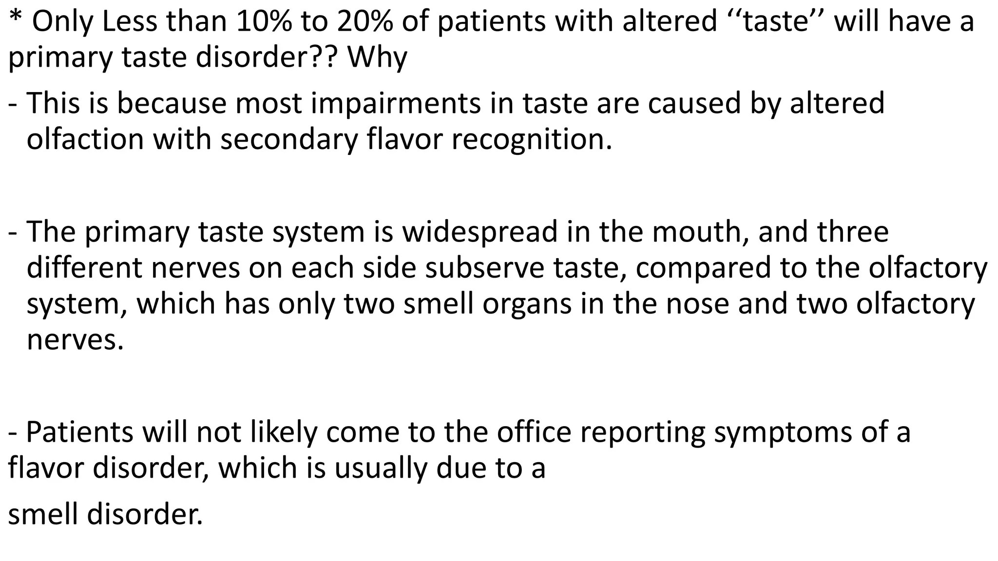 Disorders of taste and smell | PPTX
