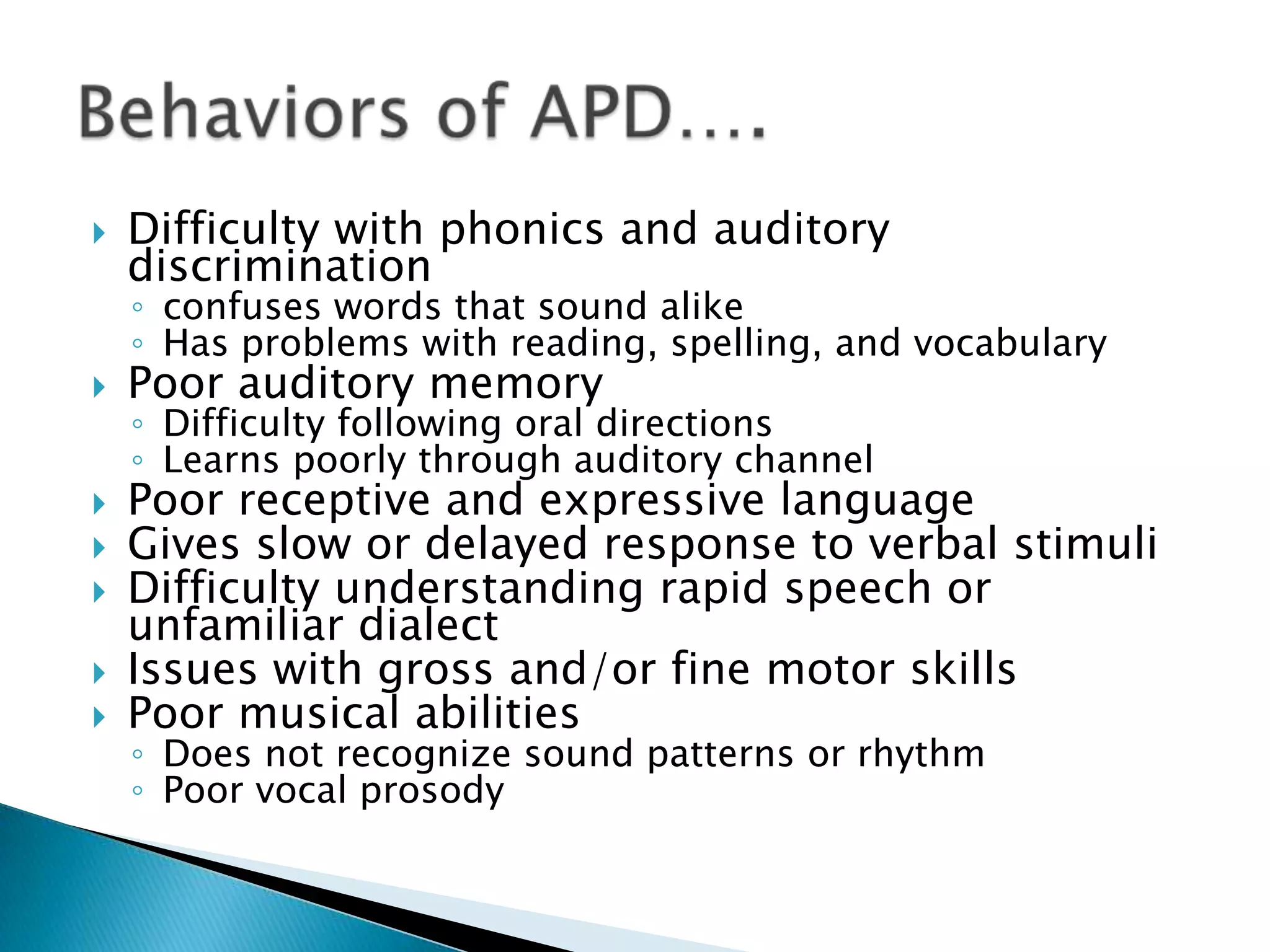 Disorders of the auditory nervous system | PPTX
