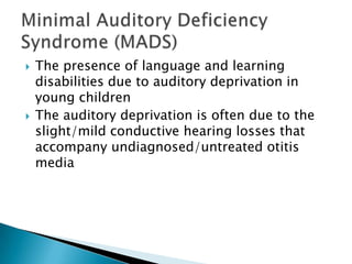 Disorders of the auditory nervous system | PPTX