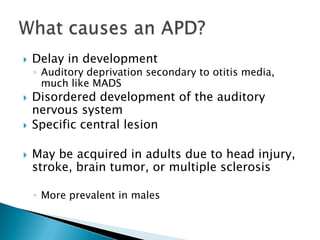 Disorders of the auditory nervous system | PPTX