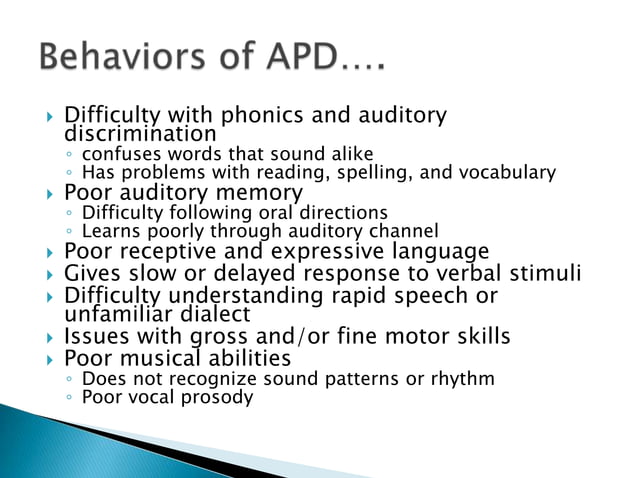 Disorders of the auditory nervous system | PPTX