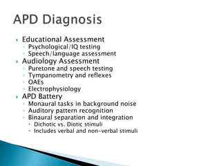 Disorders of the auditory nervous system | PPTX