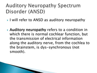 Disorders of the auditory nervous system | PPTX