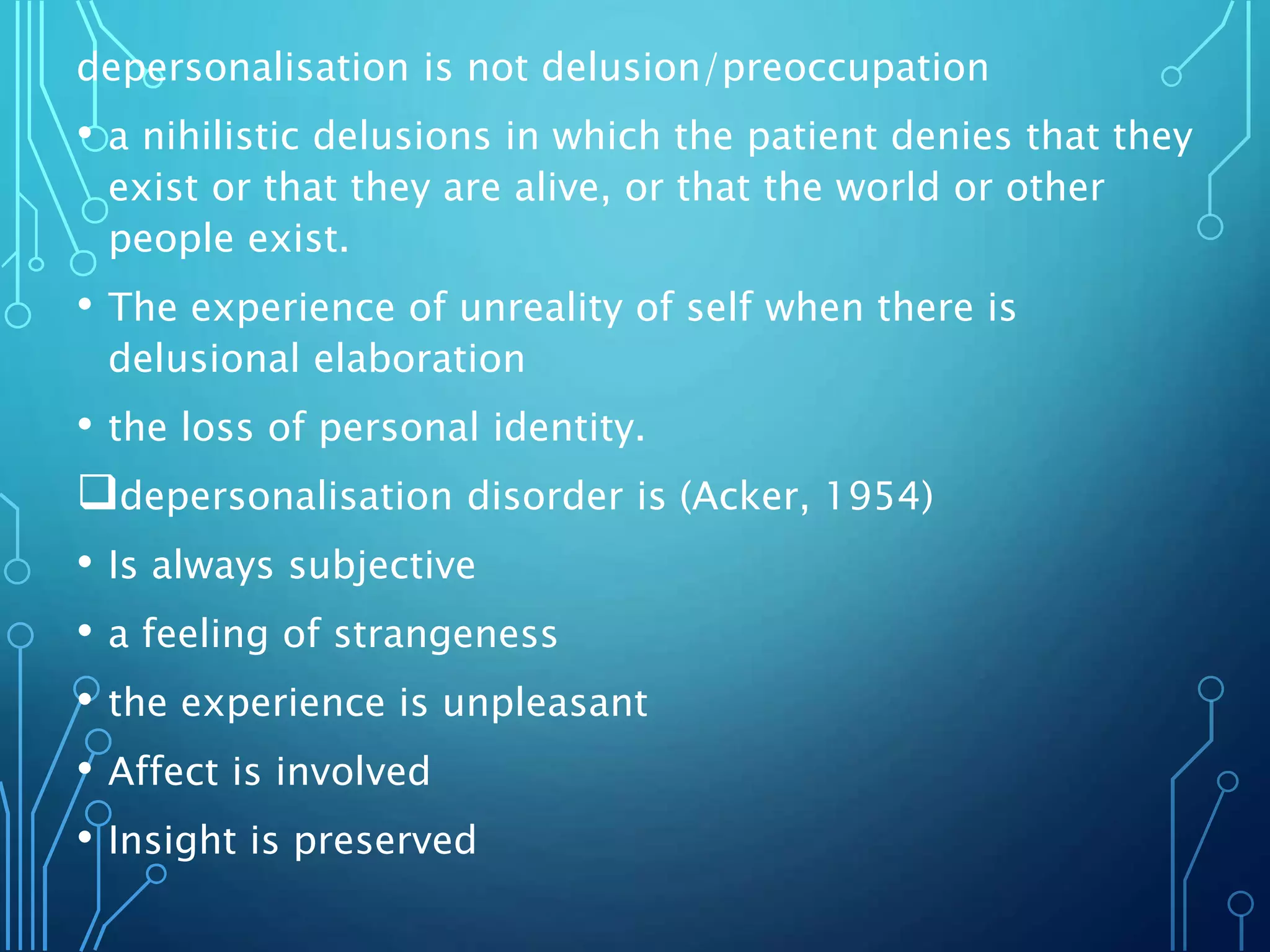 Disorders of the Experience of Self | PPTX