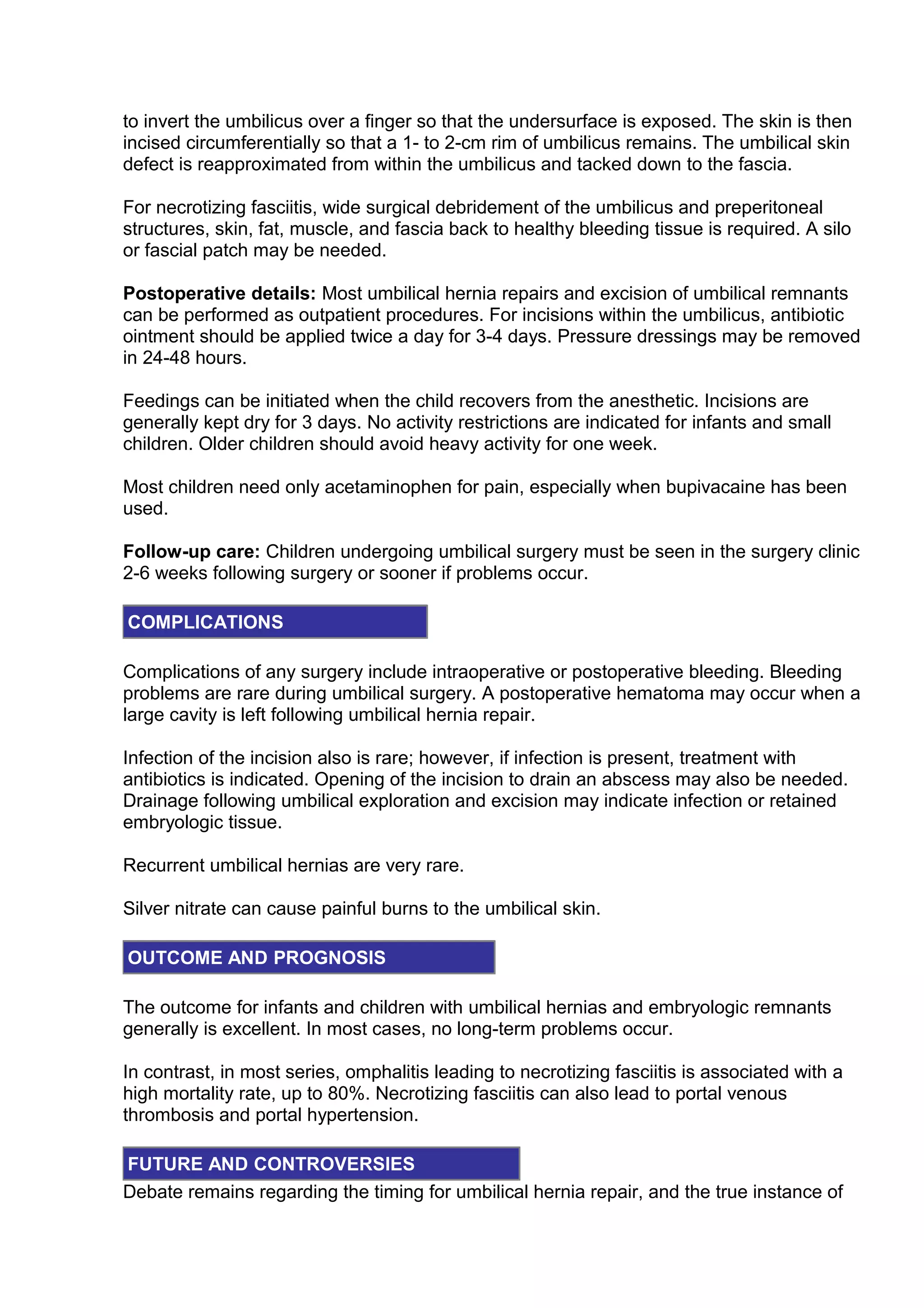 Disorders of the umbilicus | DOC | Pregnancy | Reproductive Health