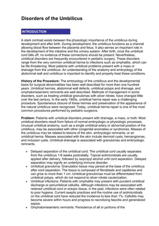 Disorders of the umbilicus | DOC