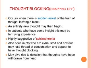 Disorders of thought 1 | PPTX