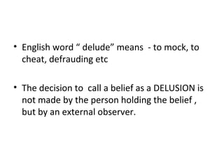 Disorders of thought | PPT