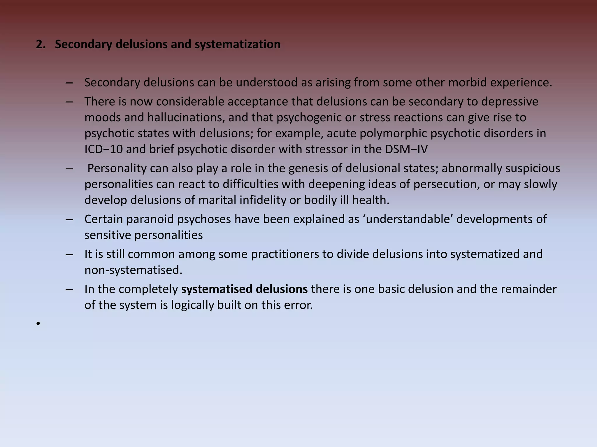 Disorders of thought | PPTX