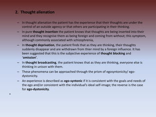 Disorders of thought | PPTX