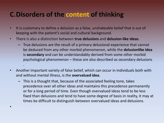 Disorders of thought | PPTX