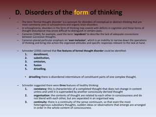 Disorders of thought | PPTX
