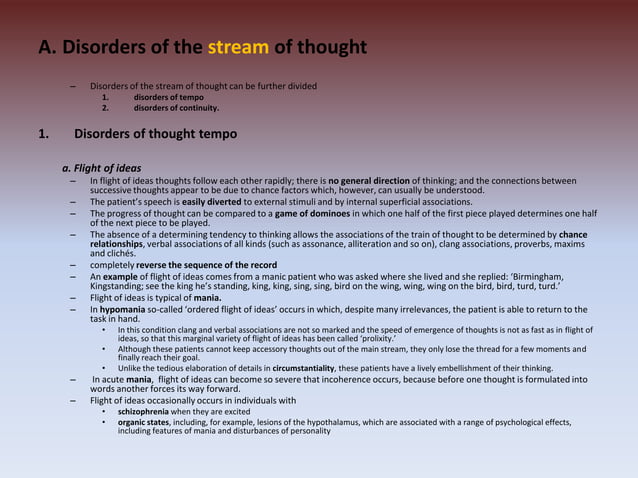 Disorders of thought | PPTX | Brain and Nervous System Disorders ...