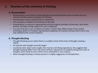 Disorders of thought | PPTX