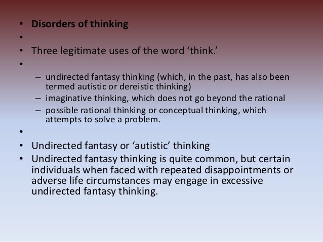 Disorders of thought
