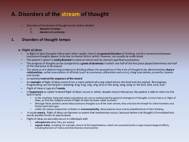 Disorders of thought