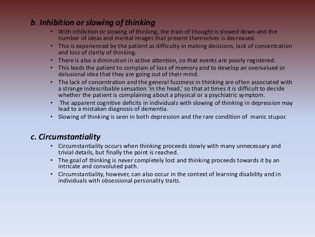 Disorders of thought