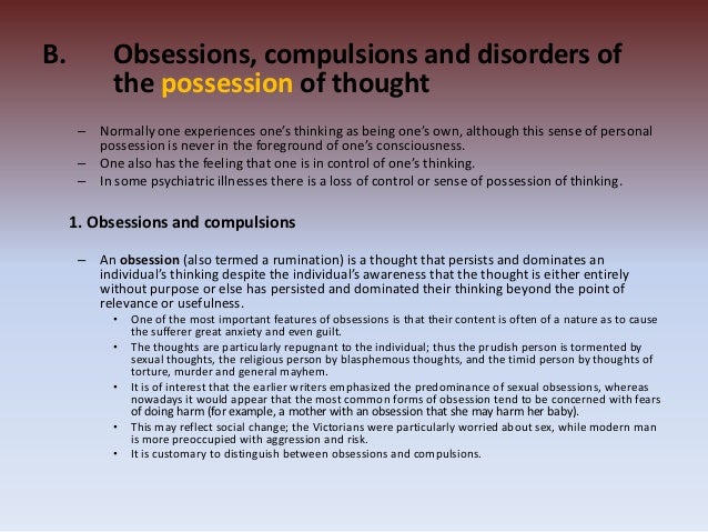 Disorders of thought