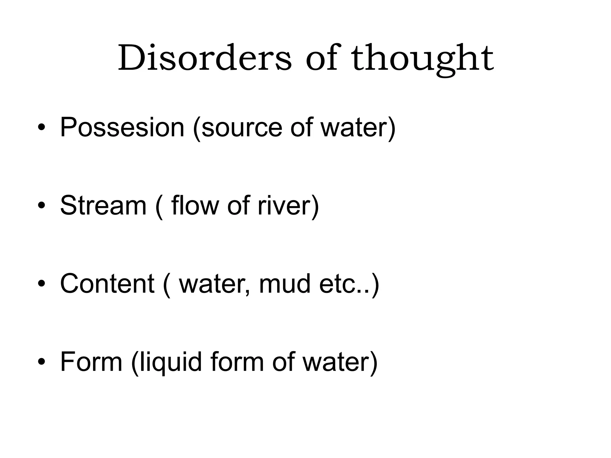 Disorders of thought | PPTX