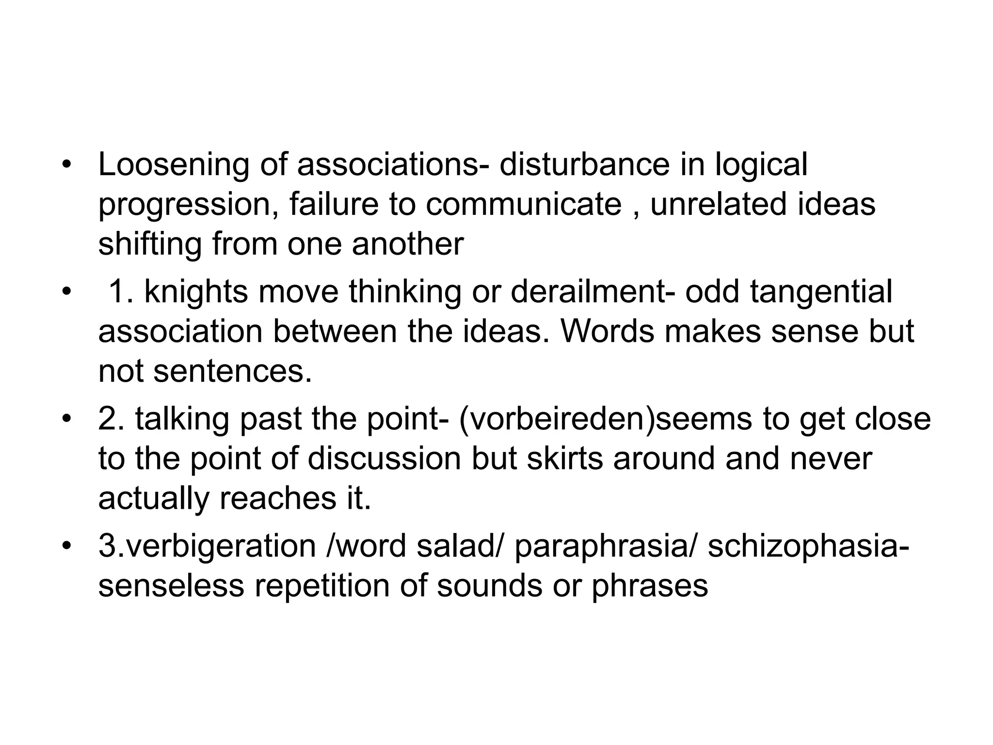 Disorders of thought | PPTX