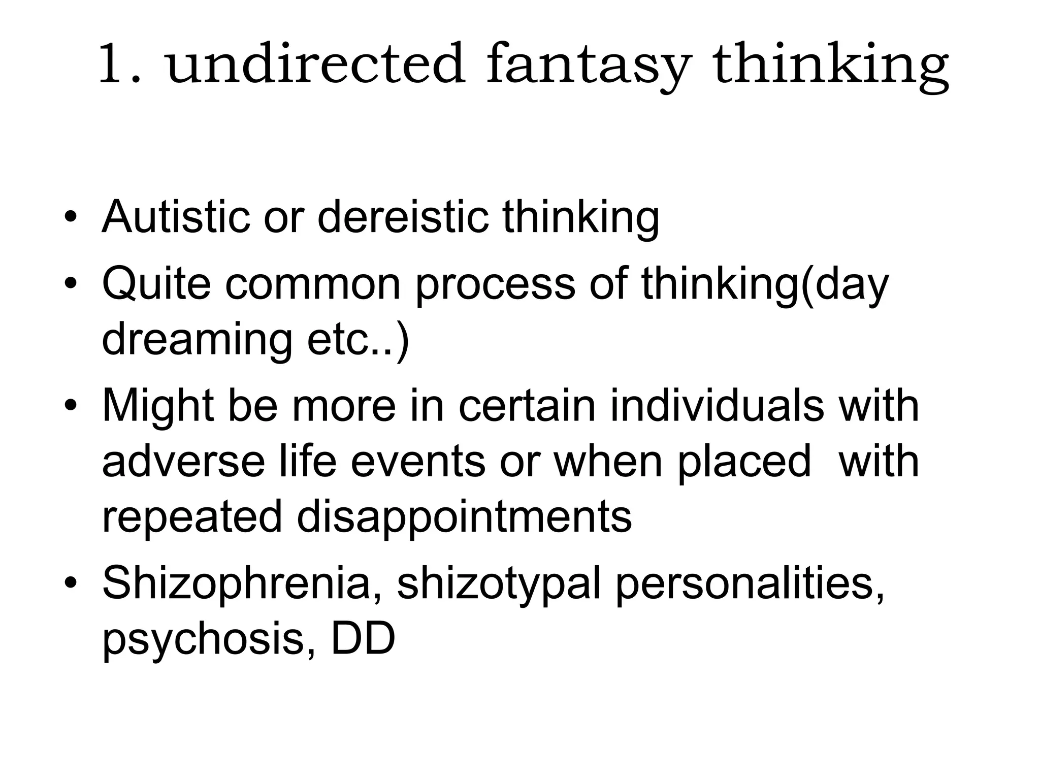 Disorders of thought | PPTX