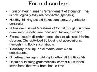 Disorders of thought | PPTX