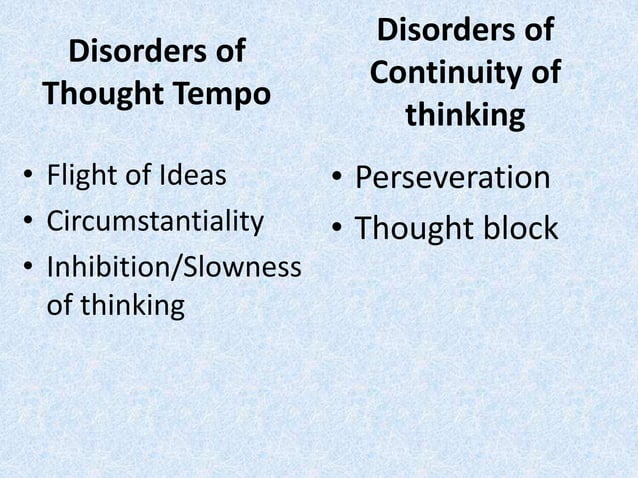 Disorders of thought | PPTX