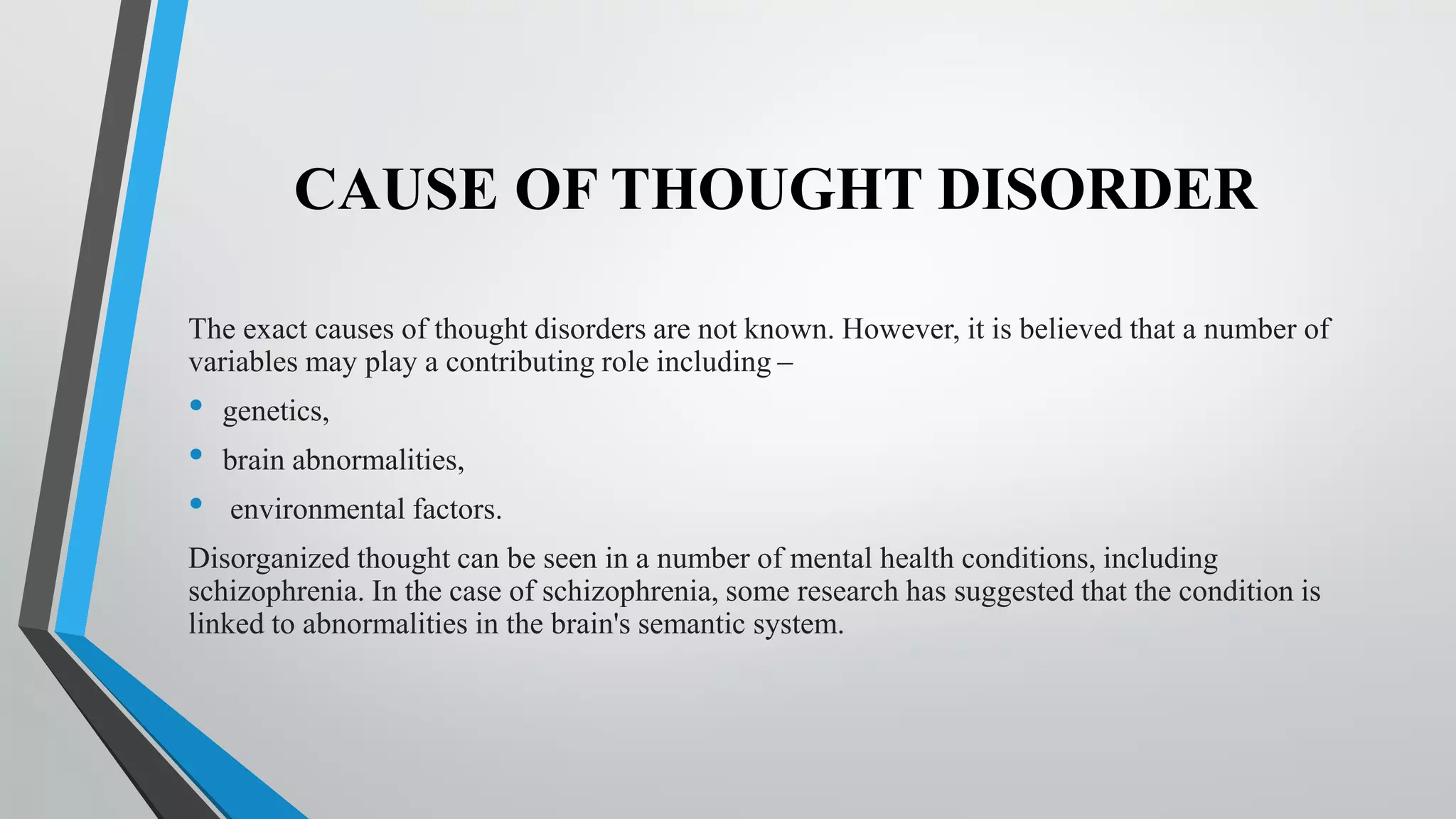DISORDERS OF THOUGHT | PDF