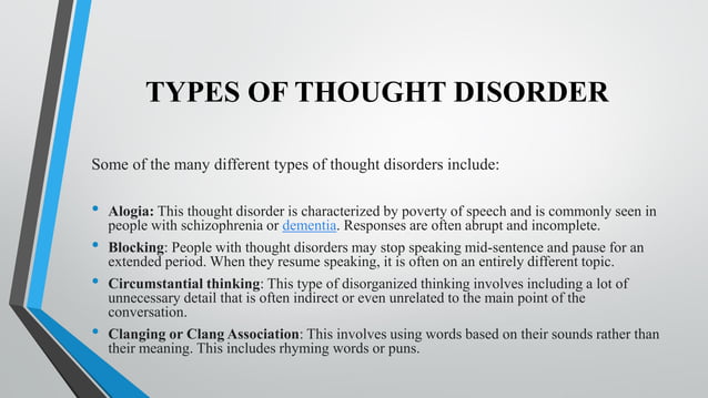 DISORDERS OF THOUGHT | PDF