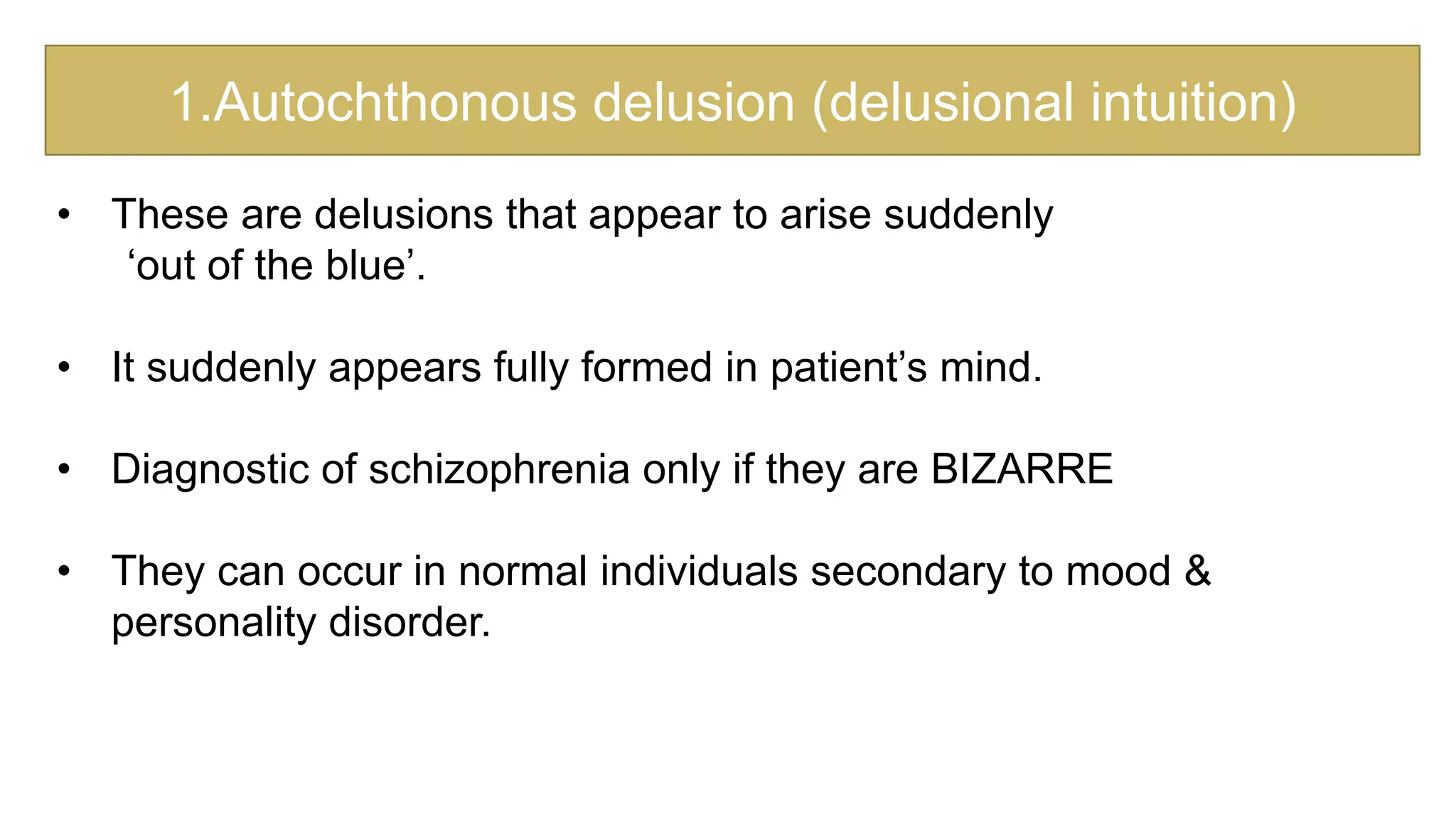 Disorders of thought content | PPTX