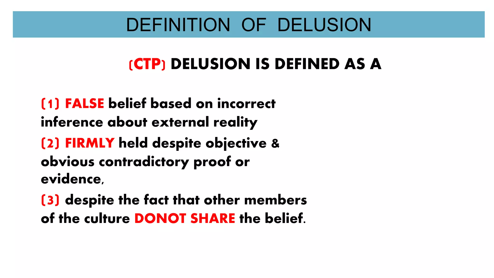 Disorders of thought content | PPTX