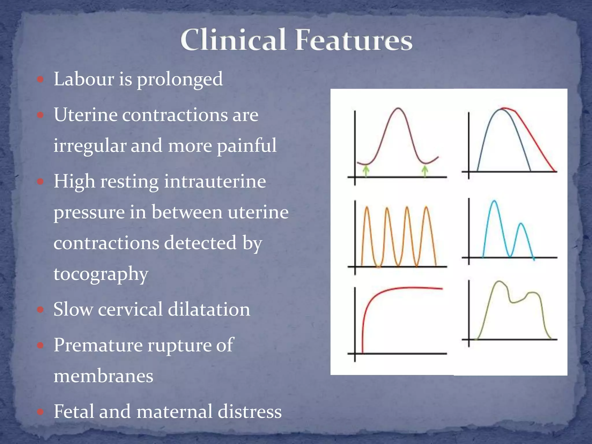 Disorders of uterine contraction, precipitate labor, premature labor ...