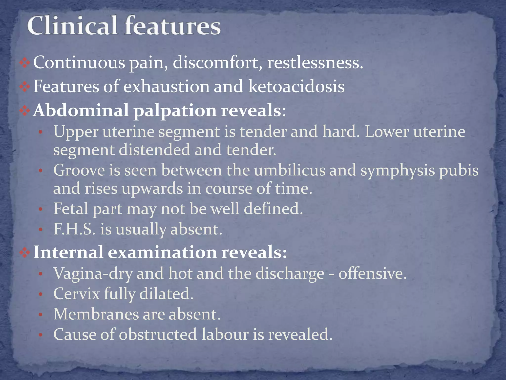 Disorders of uterine contraction, precipitate labor, premature labor ...