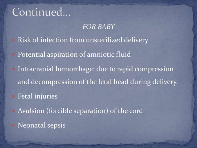 Disorders of uterine contraction, precipitate labor, premature labor ...