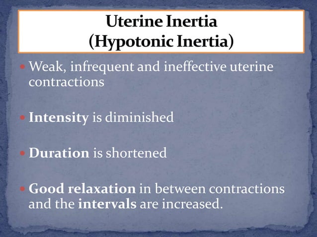 Disorders of uterine contraction, precipitate labor, premature labor ...