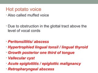 Disorders of voice, dr.sithanandha kumar, 19.09.2016