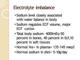 Disorders of water balance - Disorders of water balance like ...
