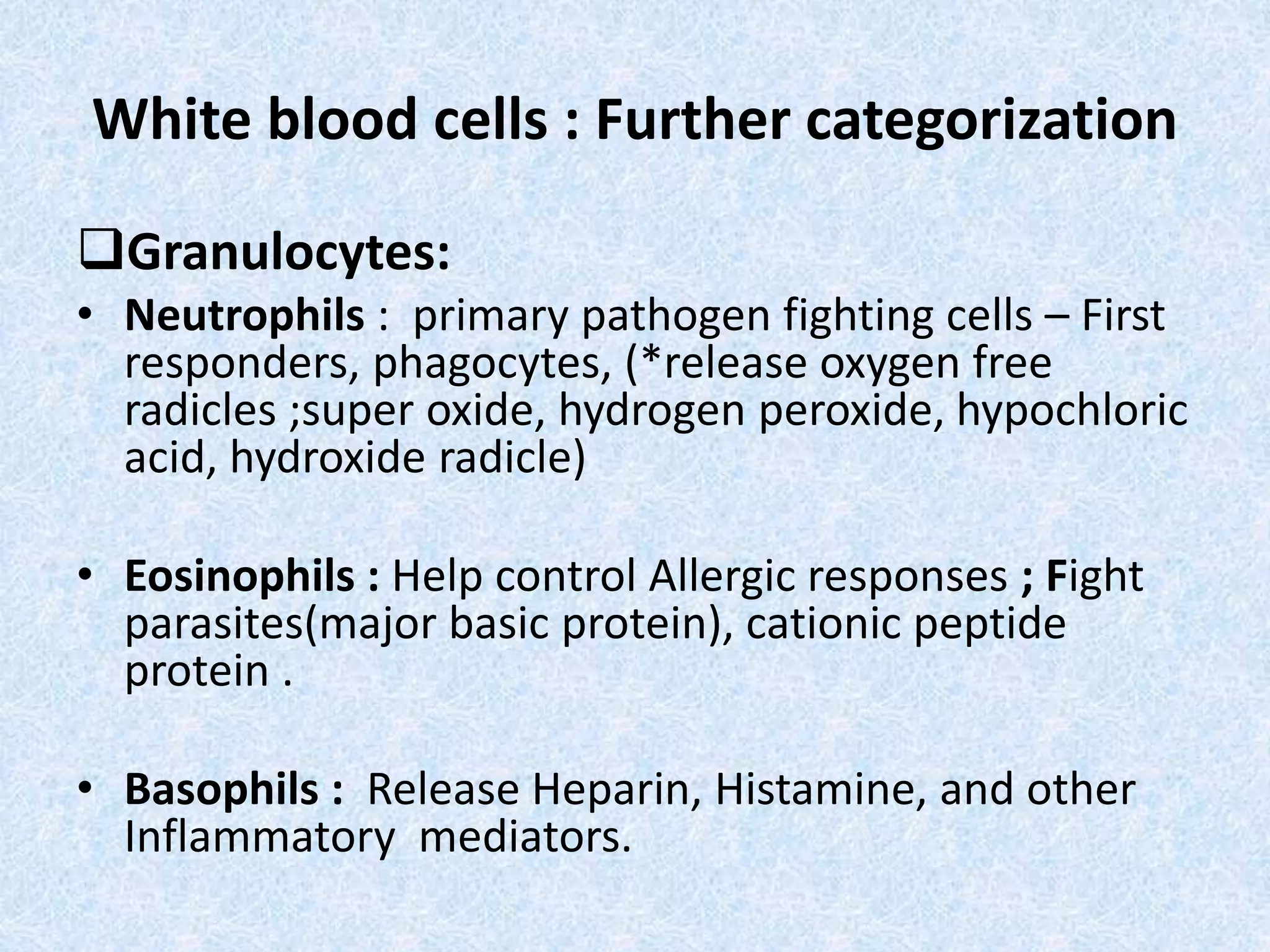 Disorders of white blood cells | PPTX