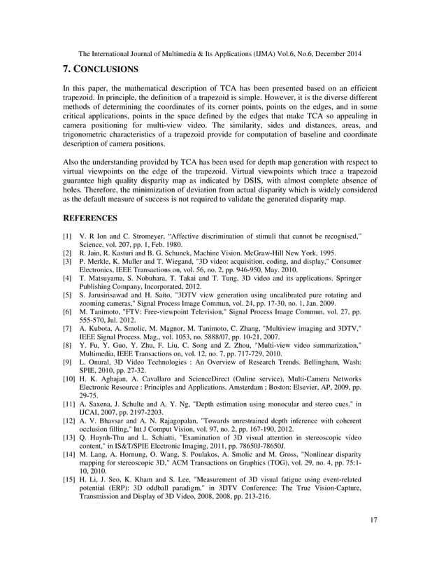 Disparity map generation based on trapezoidal camera architecture for multi view video | PDF