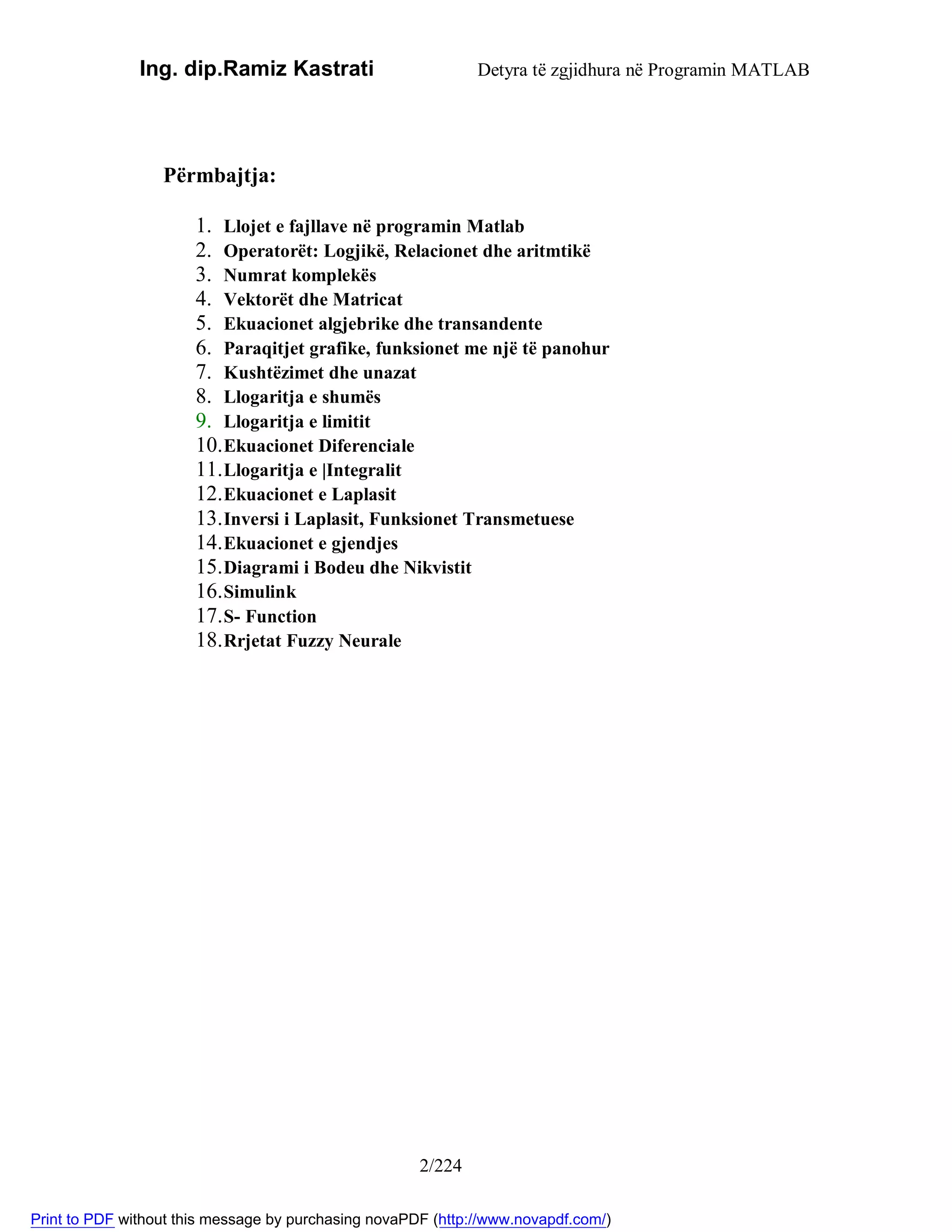 ushtrime matlab | PDF