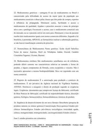 FARMACOLOGIA APLICADA - TOMO II - REGULAMENTAÇÃO DA DISPENSAÇÃO | PDF