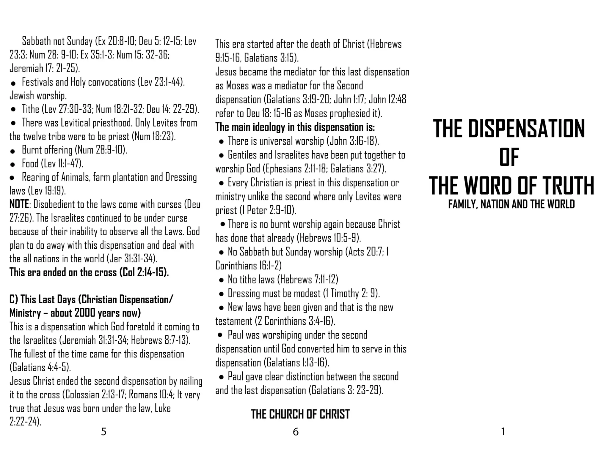 Dispensation, salvation and church | PPT