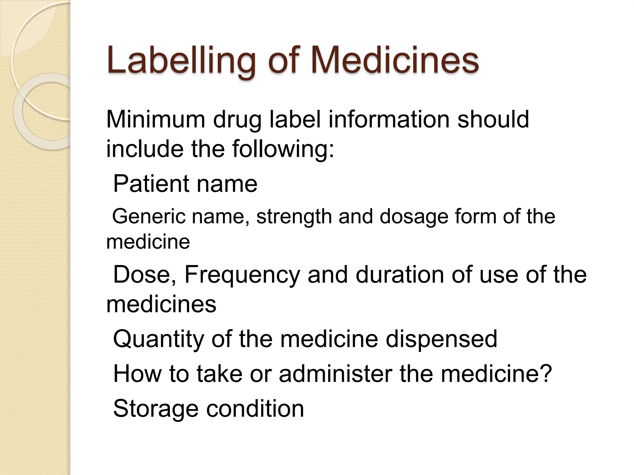 dispensing pharmacy note to administration | PPT